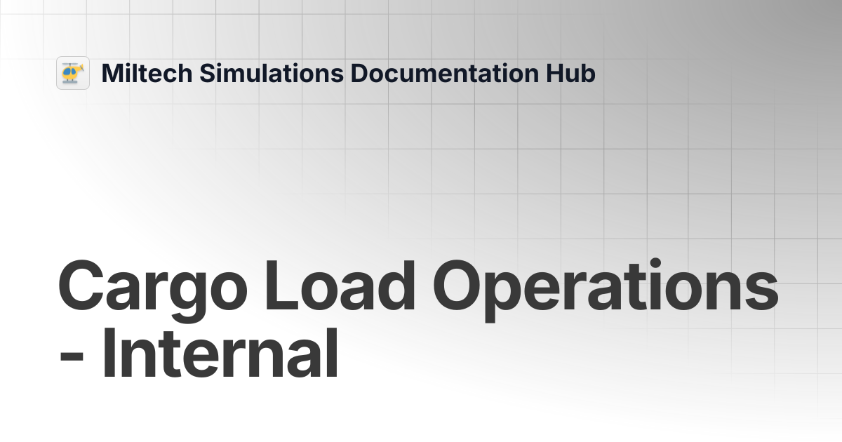 Cargo Load Operations - Internal | Miltech Simulations CH47D | Miltech ...