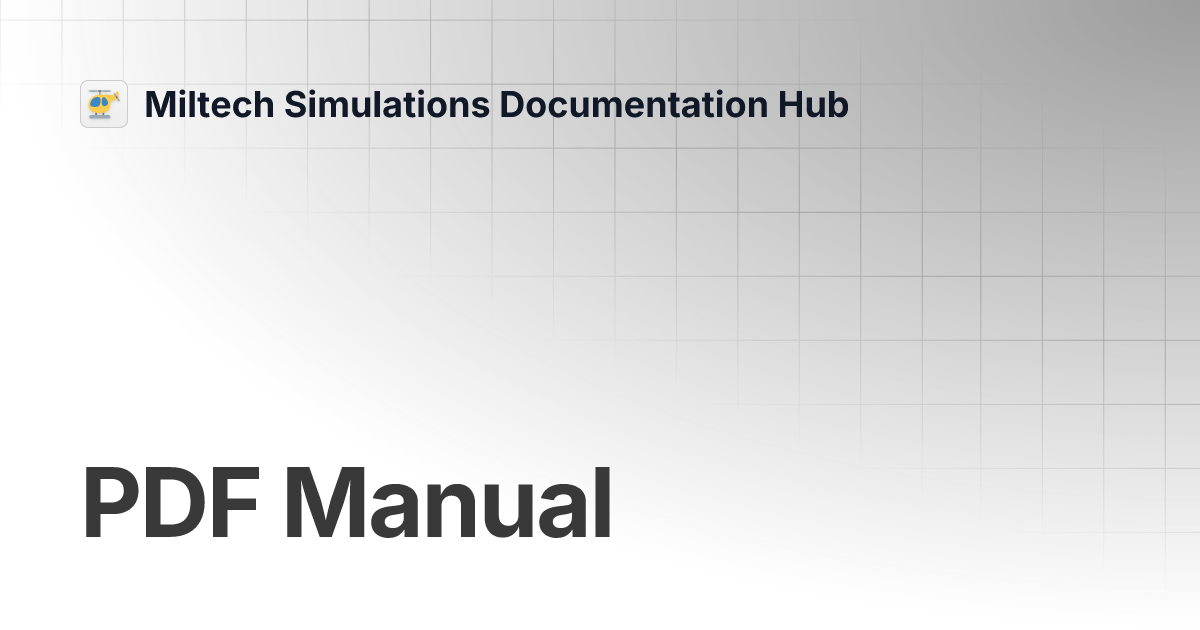 Pdf Manual Miltech Simulations Documentation Hub