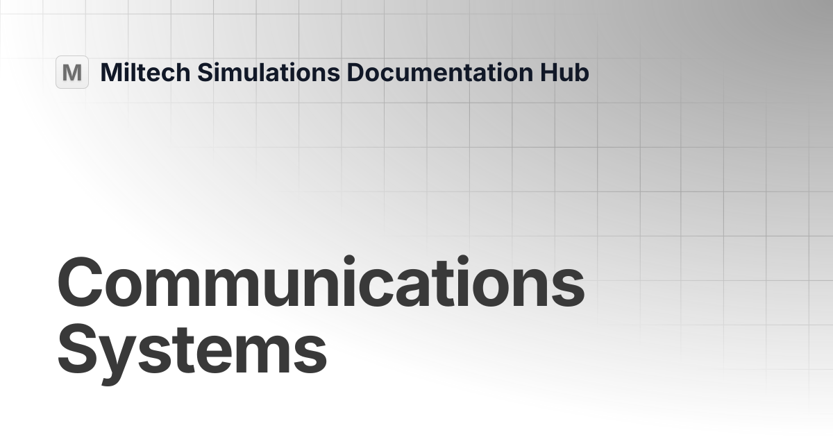 Communications Systems | Miltech Simulations MH60 | Miltech Simulations ...