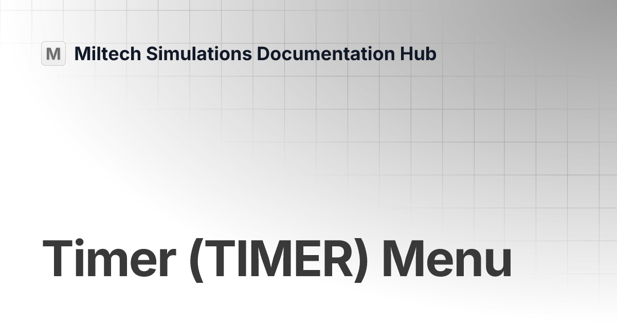 Timer (TIMER) Menu | Miltech Simulations MV-22B Tiltrotor | Miltech Simulations Documentation Hub