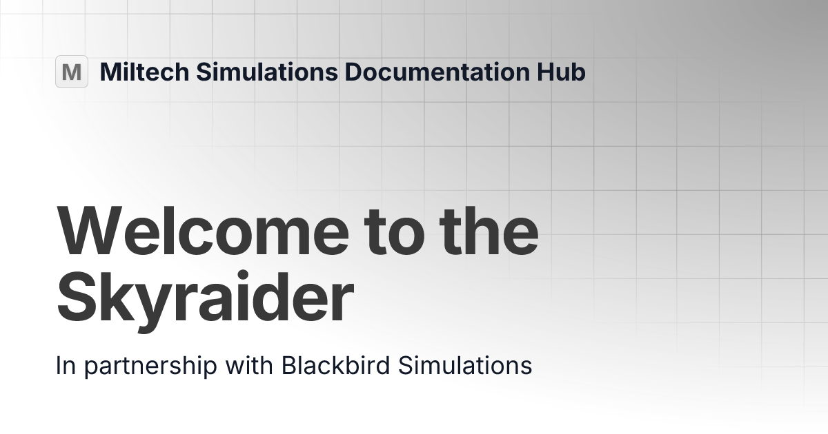 Welcome to the Skyraider | Miltech Simulations Skyraider | Miltech Simulations Documentation Hub