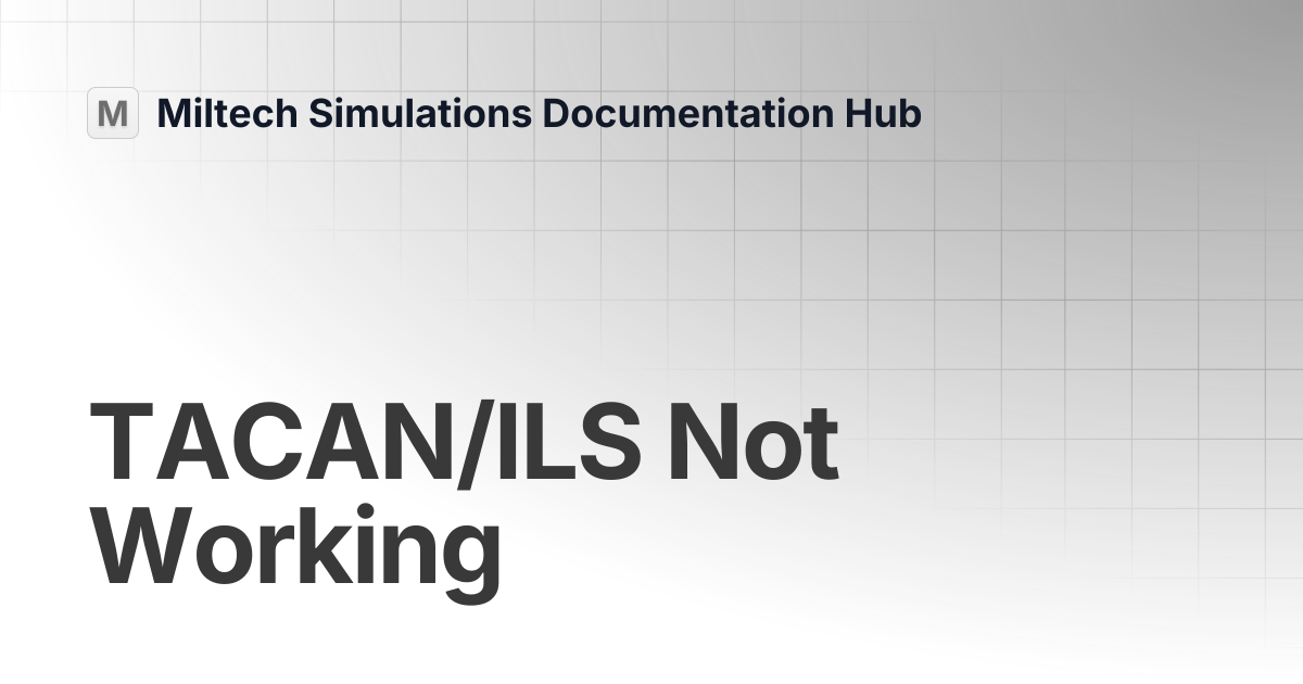 TACAN/ILS Not Working | Supercarrier Pro | Miltech Simulations ...